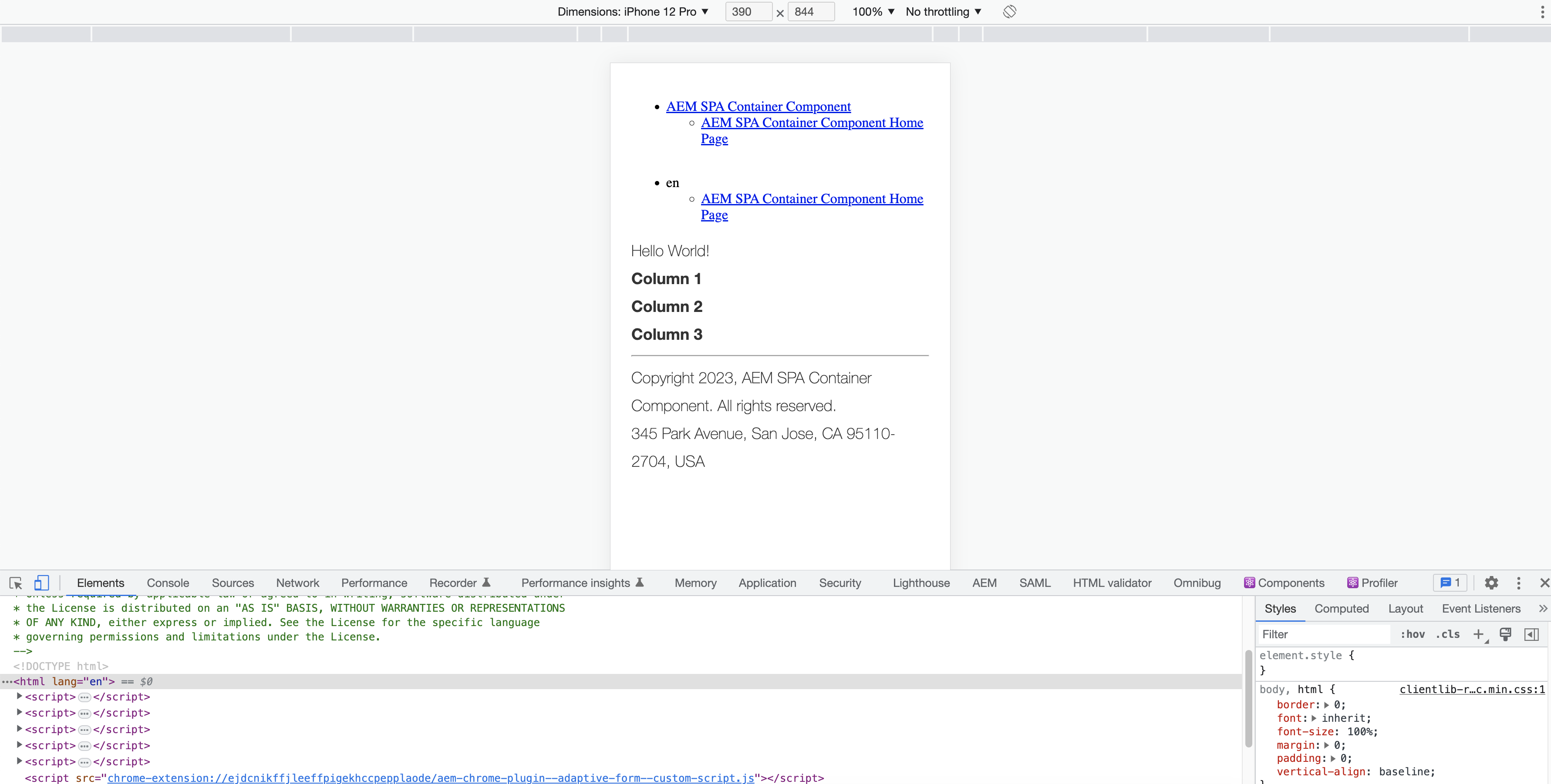 Implementing a Container Component (Column Control) in AEM SPA - React